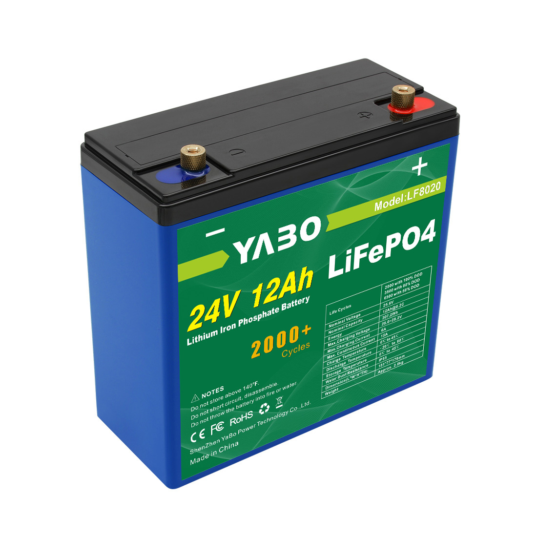 24V 12Ah Off-Grid LiFePO4 Battery for Balanced Charging and Durable ...