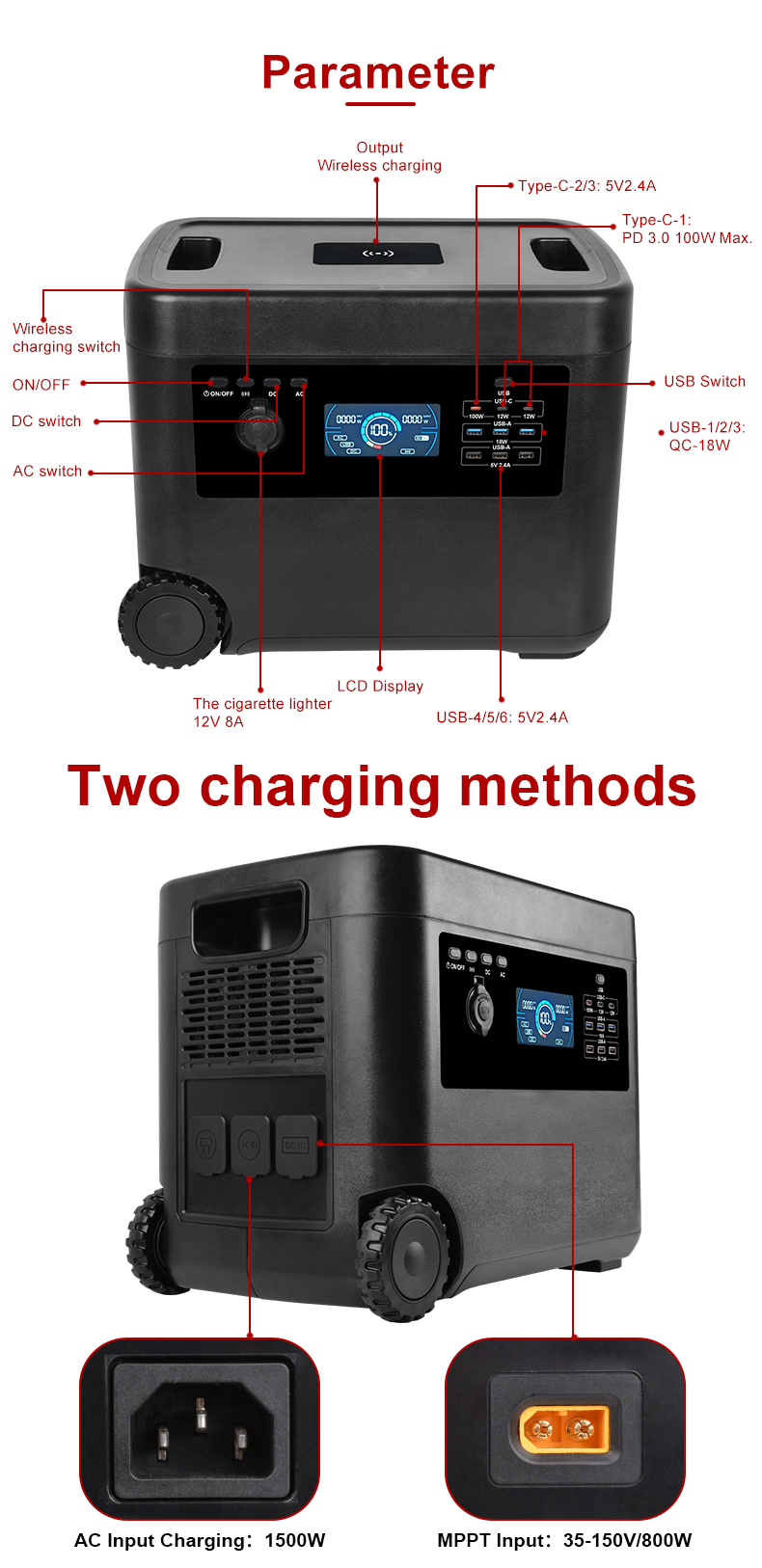 SG3000 3000W Marine Portable Power Station with LiFePO4 Battery for ...