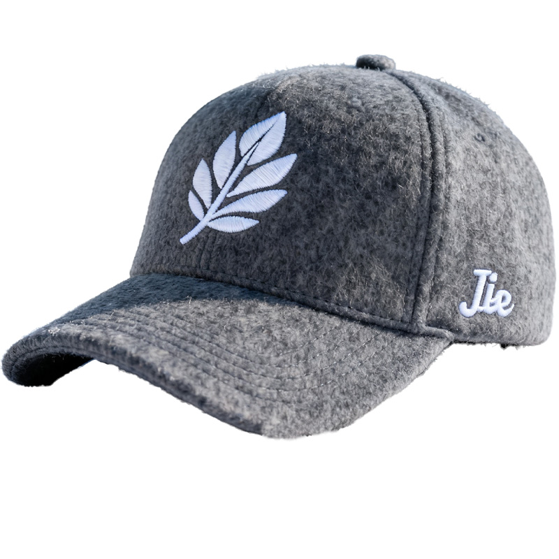 Custom Embroidered Gray Snapback Adjustable Wool Blend Baseball Cap for ...
