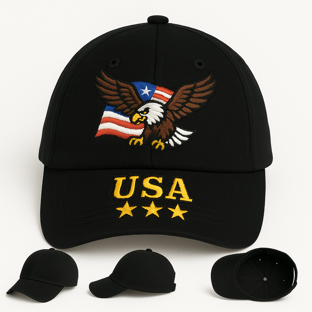 Women's Eagle Embroidered Gray Adjustable Cotton Denim Baseball Cap for ...