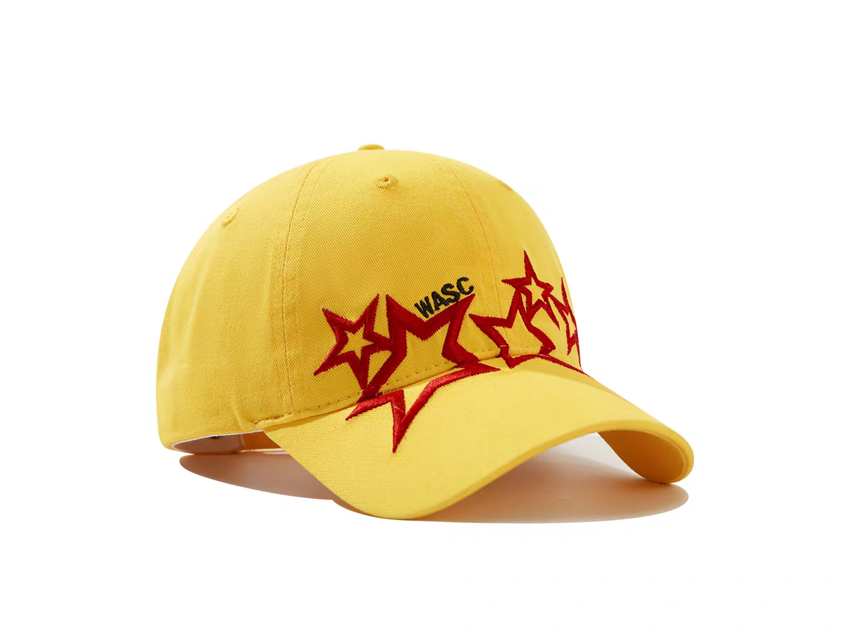Letter Star Embroidered Twill Dobby Street Style Casual Baseball Cap ...