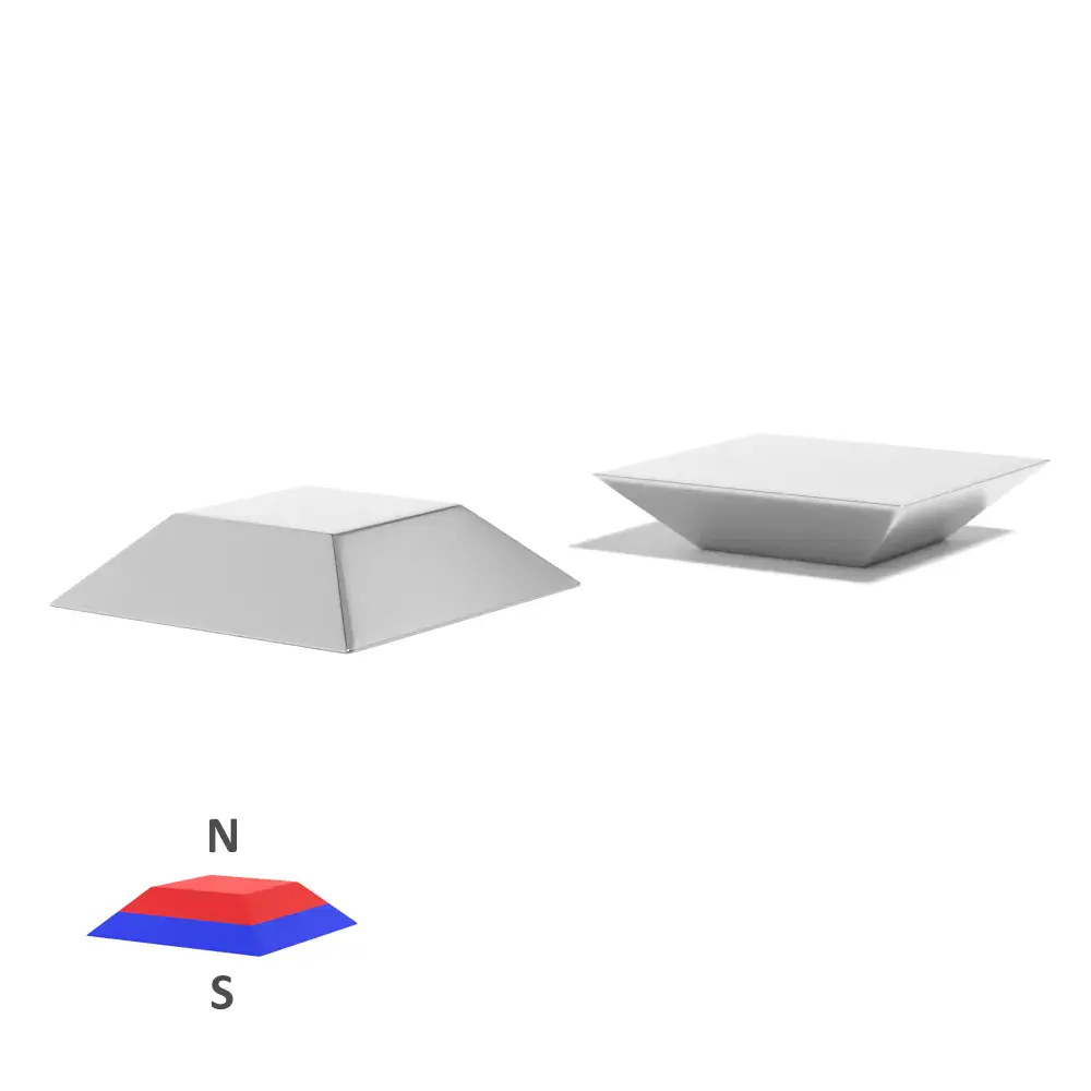 Precision engineering high coercivity Neodymium Quad-Pyramid shaped magnet