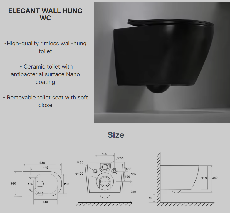 Wall-Mounted Toilet 2476DB-MATT
