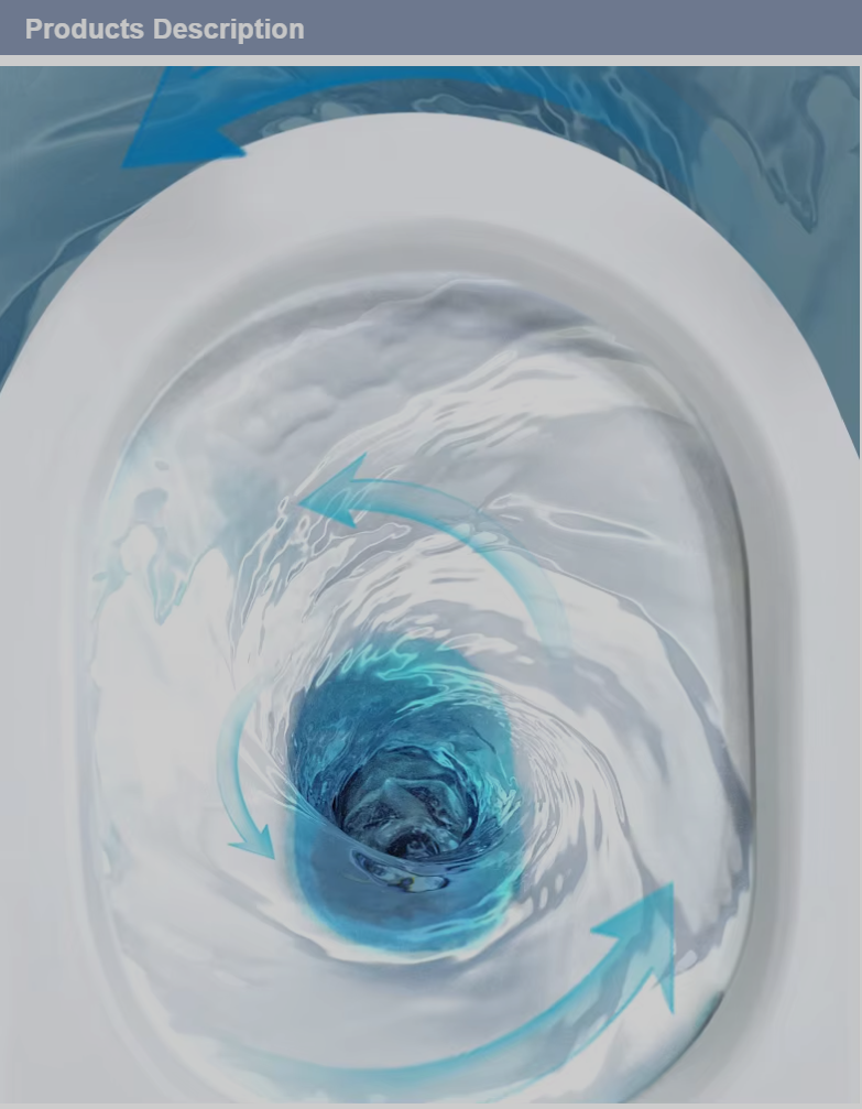 Modern Wall-Hung Vortex Toilet 2419E | Compact & Quiet Ceramic WC